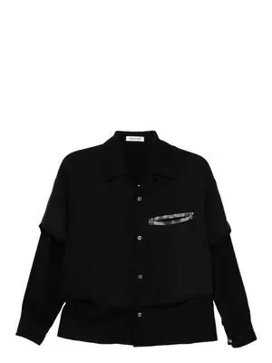 Undercover Layered Shirt With Taped Detail - Black
