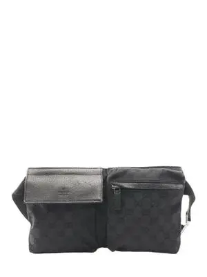 Gucci 2000s Gg Canvas Belt Bag - Black