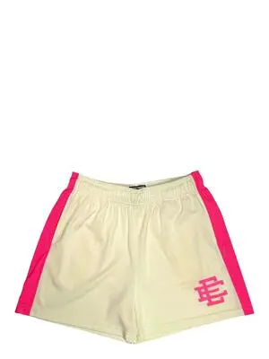 ERIC EMANUEL Mesh Shorts With Logo Print - Neutrals