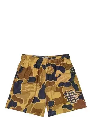 ERIC EMANUEL Camouflage Print Track Shorts Brown