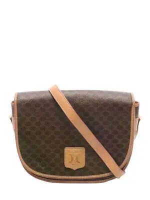 Celine Macadam Pattern Cross Body Bag - Brown
