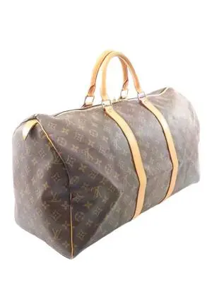 LOUIS VUITTON 2001 50 Keepall Monogram Boston Bag - Brown