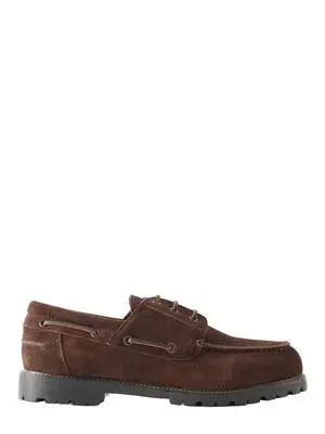 Studio Nicholson Suede Lace-up Boat Shoes - Brown