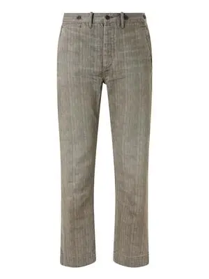 Ralph Lauren Stanton Straight-leg Cotton-twill Trousers - Gray