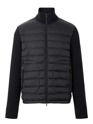 Moncler Wool And Quilted Shell Zip-up Cardigan - Black