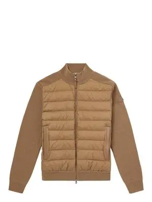 Moncler Logo-appliquéd Wool-blend And Quilted Shell Down Jacket - Brown