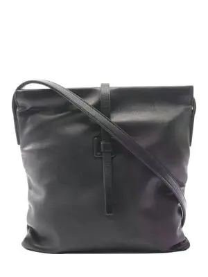 Loewe 2000s Anagram Embossed Leather Cross Body Bag - Black