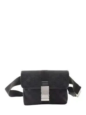 Gucci 2000s Gg Canvas Belt Bag - Black