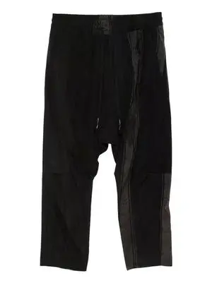 D HYGEN Striped Jacquard Panel Cropped Trousers - Black