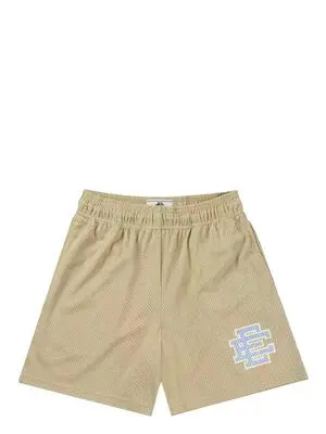ERIC EMANUEL Beige Mesh Logo Patch Shorts - Neutrals