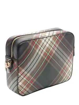 VIVIENNE WESTWOOD Tartan Orb Camera Bag - Black