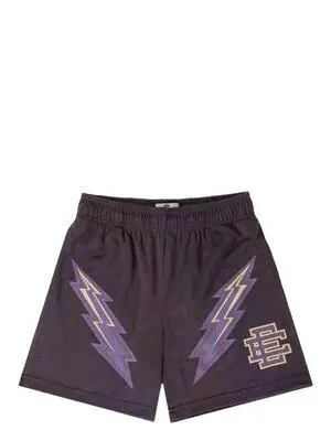 ERIC EMANUEL Mesh Track Shorts With Logo Print - Purple
