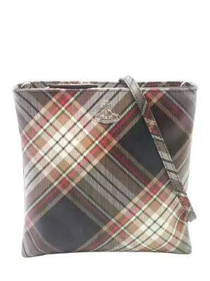 VIVIENNE WESTWOOD Orb Check Shoulder Bag - Brown