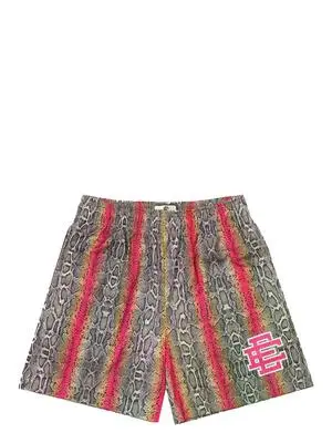 ERIC EMANUEL Snake-Patterned Elasticated Waistband Shorts Grey