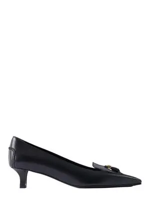 TOD'S Logo Detailed Leather Pumps - Black