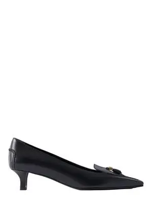 TOD'S Leather Pumps With Logo Detail - Black