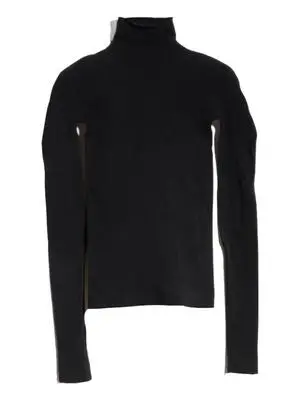 Gucci Seamless Stretch Nylon Jersey High Collar Long Sleeve Top - Black