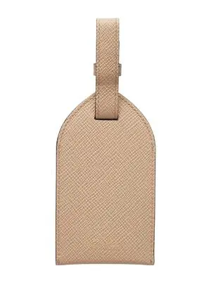 Smythson Panama Leather Luggage Tag - Beige