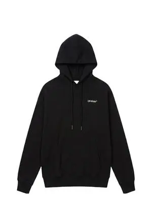 Off-White Hooded Sweatshirt With Arrow Motif - Black