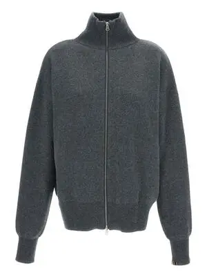 Extreme Cashmere Zip-up Sweater With High Neck - Grey