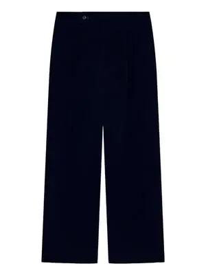 Giorgio Armani Oversized Stretch Velvet Trousers - Black