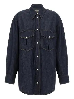 Khaite Long Sleeve Buttoned Shirt - Blue
