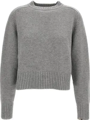 Extreme Cashmere Crew Neck Sweater With Ribbed Detailing - Grey