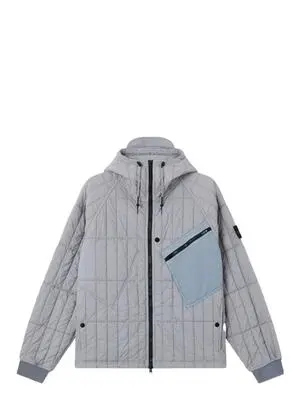 Stone Island Quilted Hooded Jacket With Anti-drop Finish - Ashes
