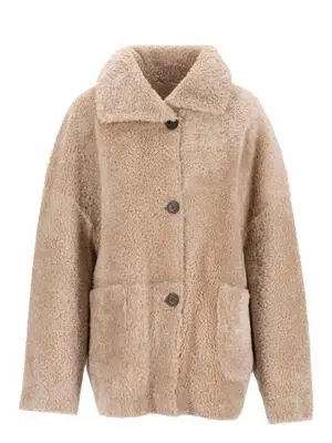 ARMA Single-breasted Fur Coat - Light Brown