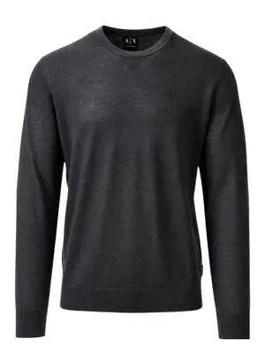 Armani Exchange Long Sleeve Crew Neck Sweater - Black