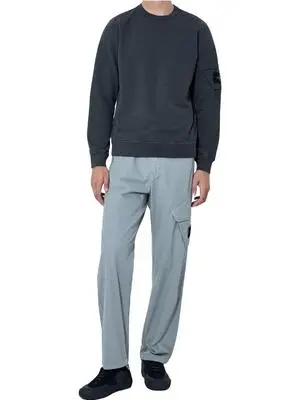 Stone Island Crewneck Sweatshirt With Sleeve Pocket - Grey