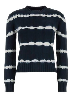 Balenciaga Striped Knitted Crewneck Jumper - Black