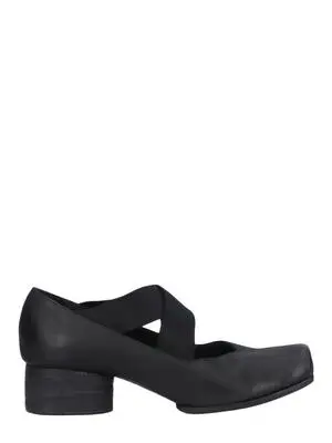 UMA WANG Square-toed Ballet Flats With Criss-cross Detail - Black