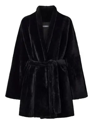 Nour Hammour Shearling Coat - Black