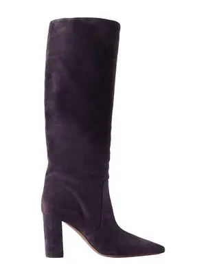 Paris Texas Suede Knee High Boots - Violet