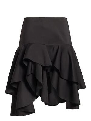 DES_PHEMMES Midi Skirt With Ruffles - Black