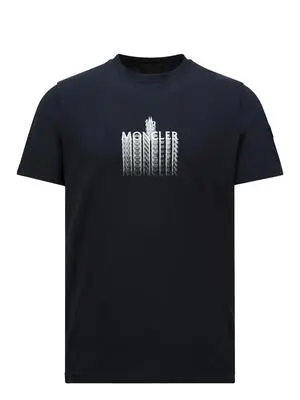 Moncler Logo Printed Crewneck T-shirt - Navy Blue