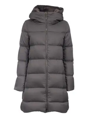 Herno Quilted Zip-up Hooded Jacket - Black