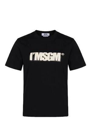 MSGM Cotton Logo Print T-shirt - Black