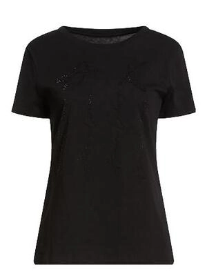 Armani Exchange Embellished Cotton T-shirt - Black