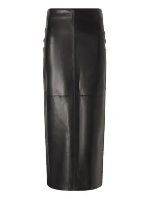 NOUR HAMMOUR Nour Hammour Selly Paneled Leather Maxi Skirt