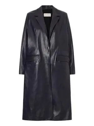 Nour Hammour Isaline Leather Coat - Blue