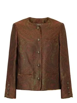 Etro Paisley-jacquard Crepe Blazer - Green