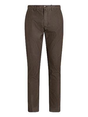 SIVIGLIA Dark Striped Stretch Cotton Blend Pants - Brown