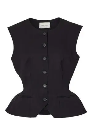 Magda Butrym Silk And Cashmere-blend Crepe Vest - Black