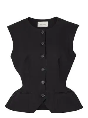 Magda Butrym Silk And Cashmere-blend Crepe Vest - Black
