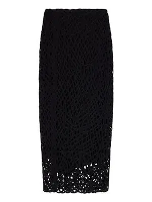 DIOTIMA Marseille Crocheted Midi Skirt - Black