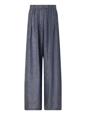 CORTANA Anhelo Crinkled Silk-charmeuse Wide-leg Pants - Blue