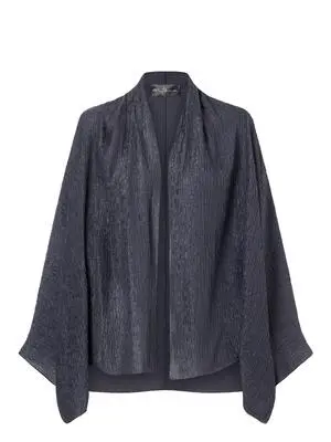 CORTANA Anhelo Crinkled Silk-charmeuse Kimono Jacket - Blue