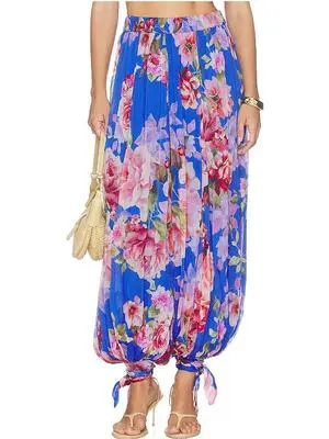 Hemant & Nandita Floral Harem Pants - Blue